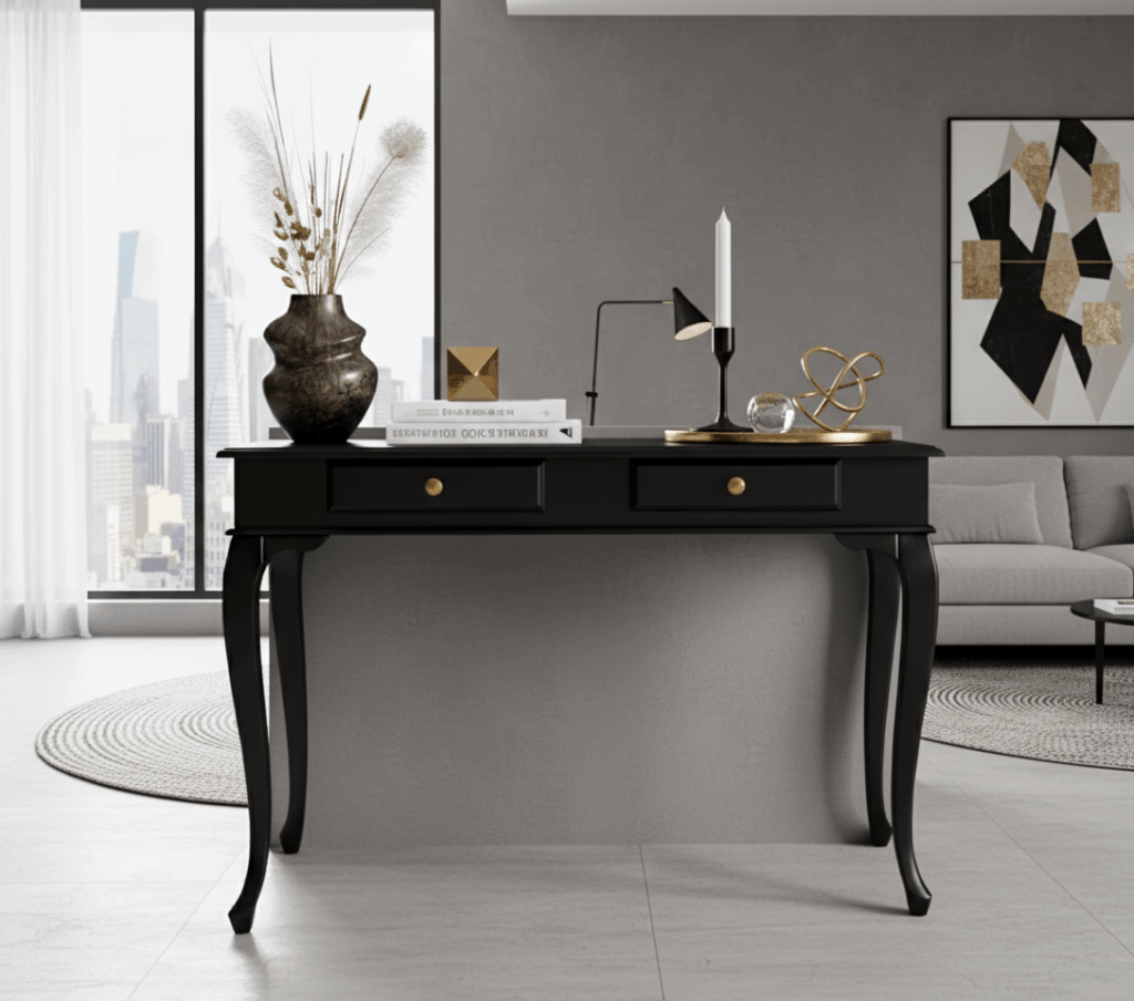 Wooding Mobilya 100 Cm Masif Lükens Siyah Çalışma Masası – Wooding Mobilya