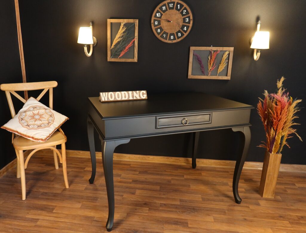 Wooding Mobilya 110 Cm Çekmeceli Masif Siyah Çalışma Masası – Wooding ...